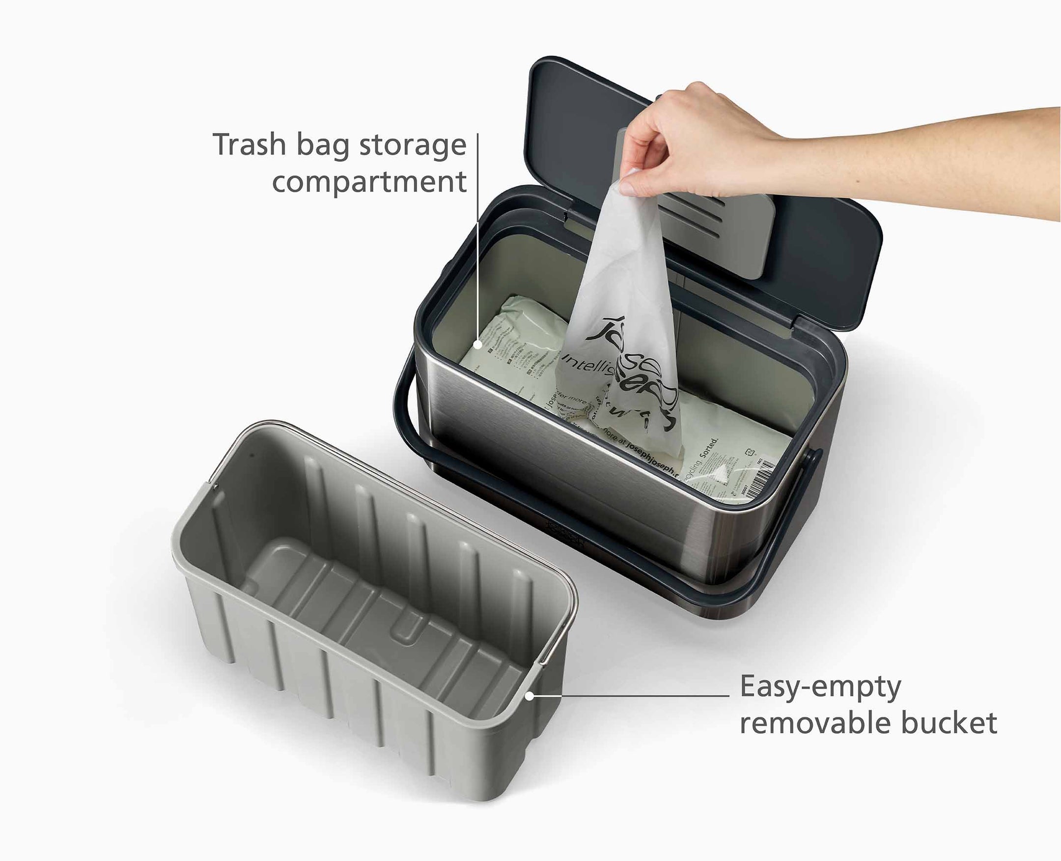 4L Stainless Steel Kitchen Compost Bin | Joseph Joseph US