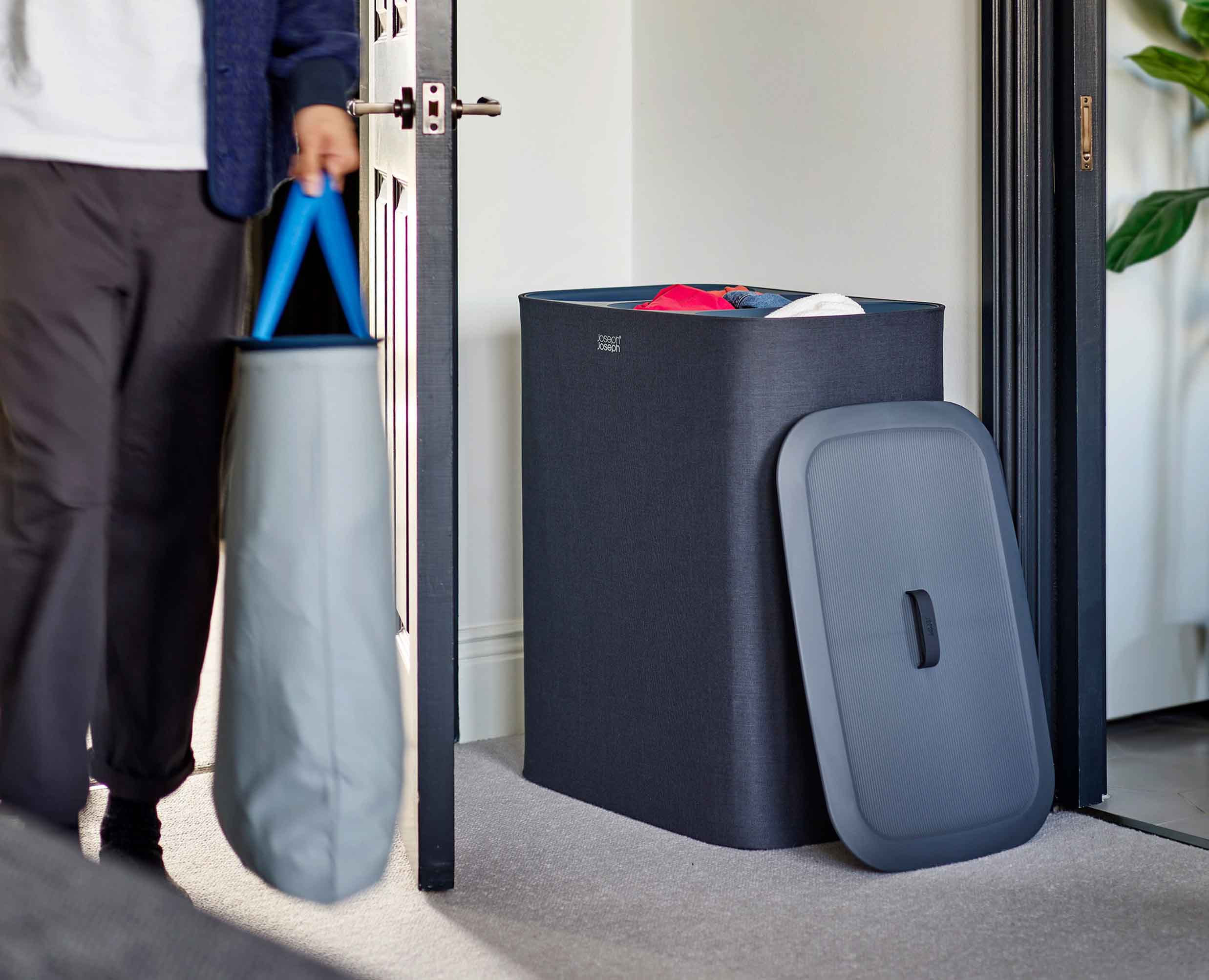 Tota Trio 90L Triple Laundry Basket (Black) | Joseph Joseph US