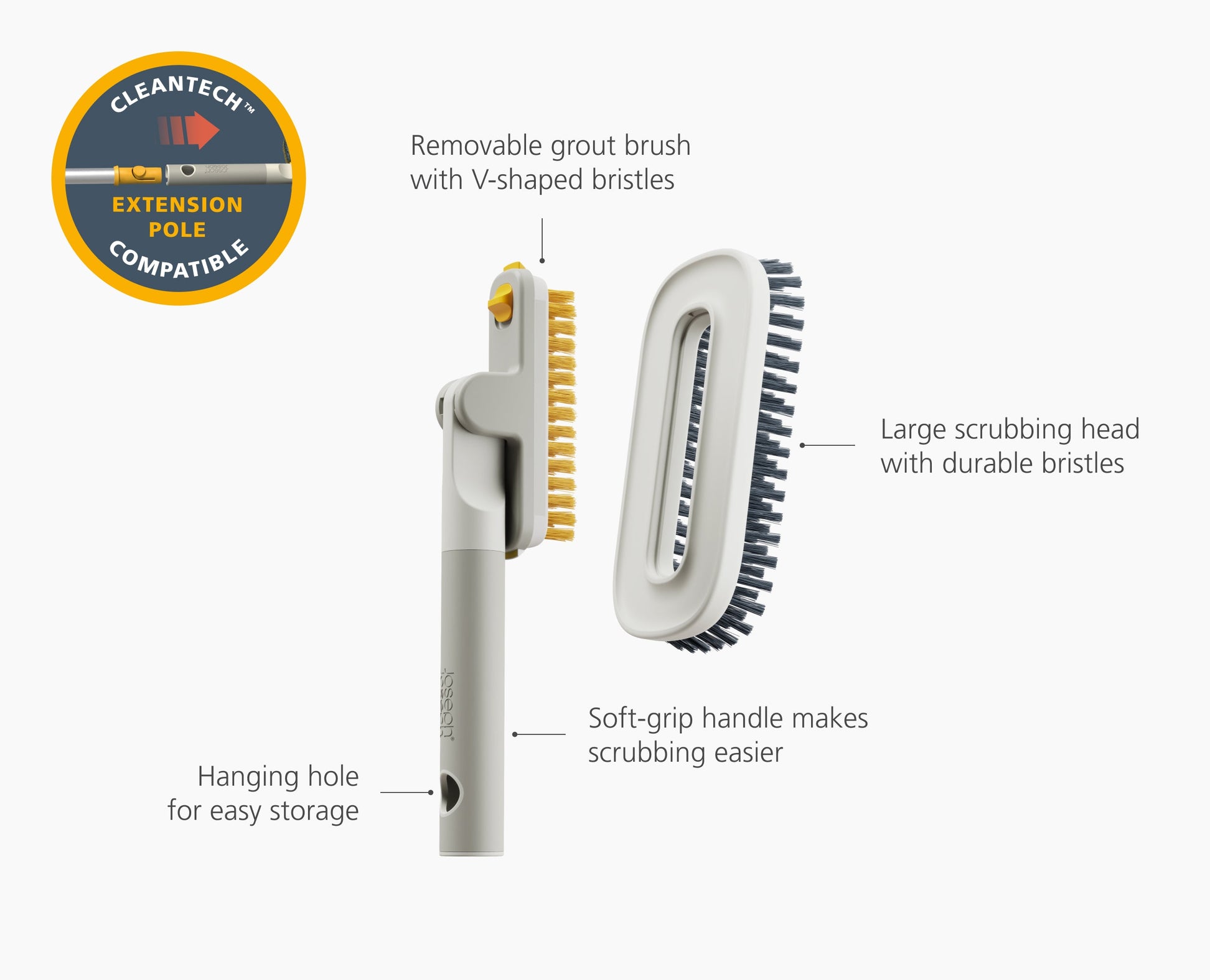 Tile Scrubber with Grout Brush CleanTech™ | Joseph Joseph US