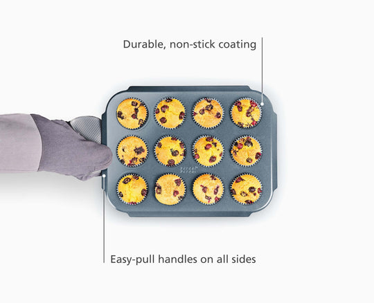 Nest™ Bake Blue 12 Cup Muffin Pan | Joseph Joseph US