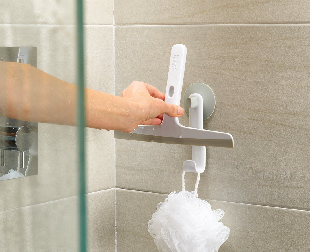 Gray Shower Squeegee & Hook Set (2 pack) | Joseph Joseph US