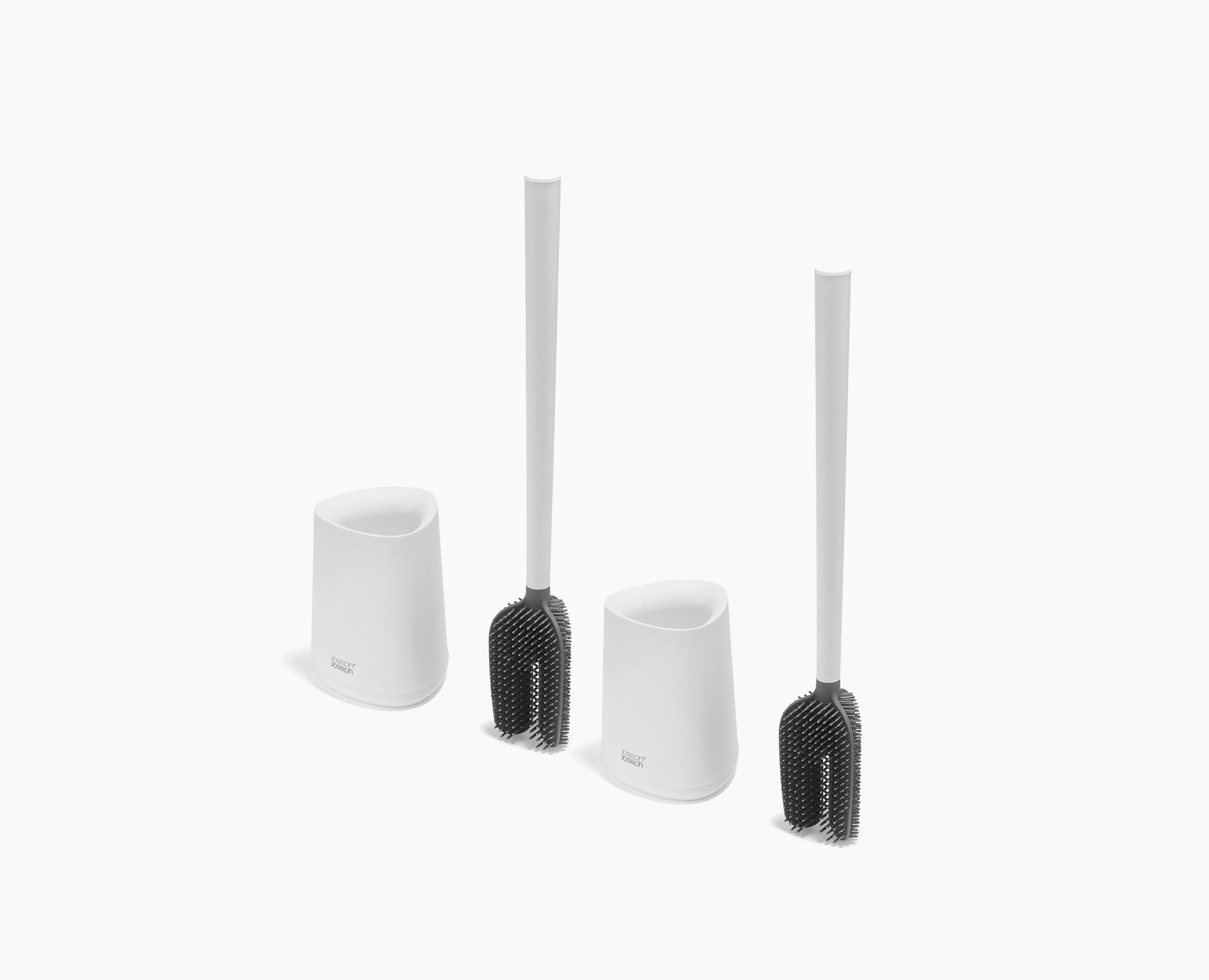 White Compact Toilet Brush Set (2 pack) | Joseph Joseph US