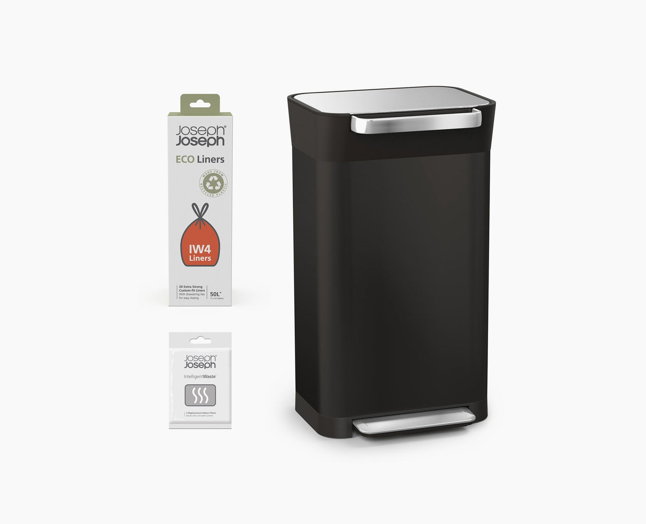 Trash Compactor Titan 30L Set in Black | Joseph Joseph US